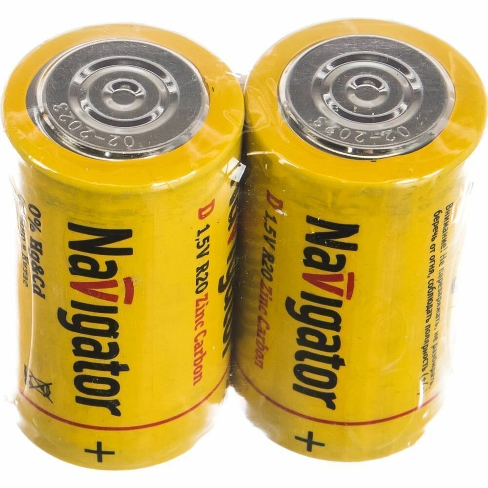 Элемент питания солевой D/R20 94 761 NBT-NS-R20-SH2 (уп.2шт) NAVIGATOR 94761