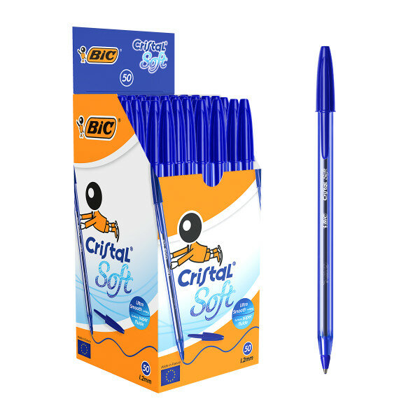 Шариковая ручка BIC CRISTAL ультрагладкое письмо синяя уп. 50 шт.