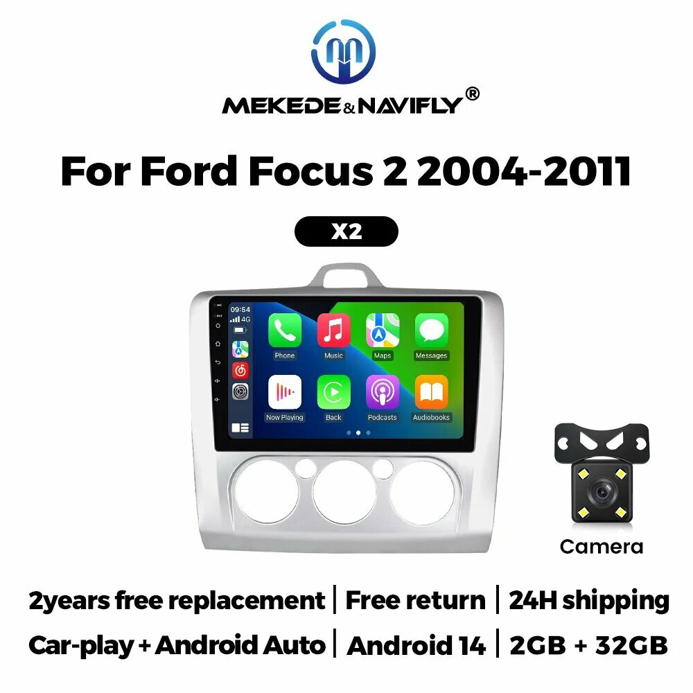 Автомагнитола MEKEDE 9 Дюймов Для Ford Focus EXI MT 2 3 MK2/MK3 2004-2011, Android, С FU08-9X2-A-10Y