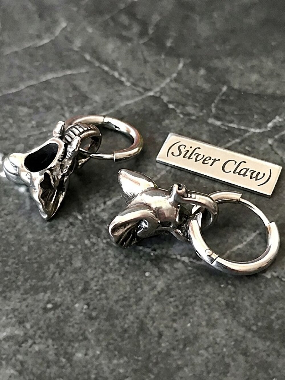 Серьги-трансформеры SILVER CLAW, размер 28 мм, серебряный — фото 1