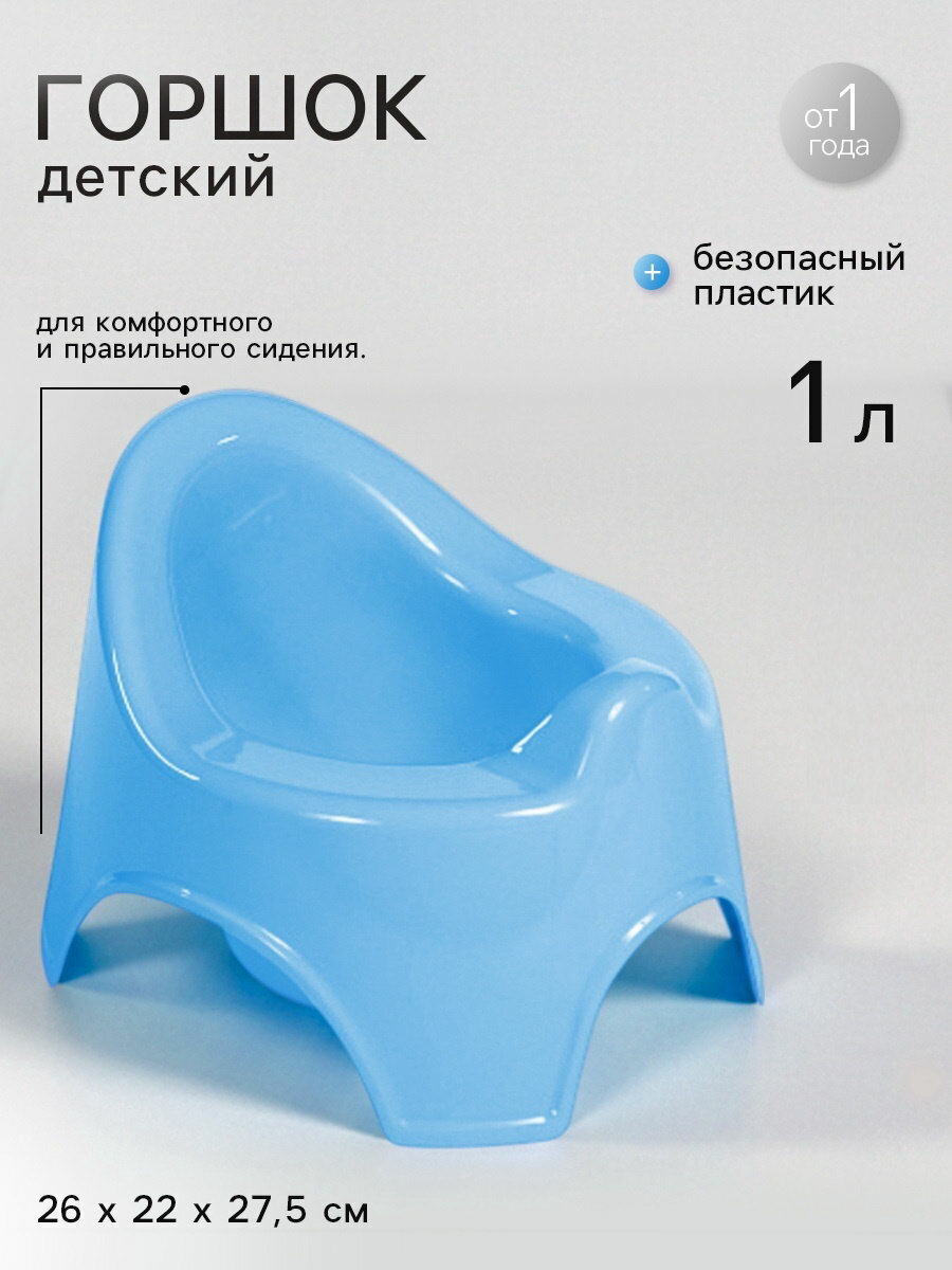 Горшок детский, голубой, цвет: голубой, тип: классический, возраст: для детей