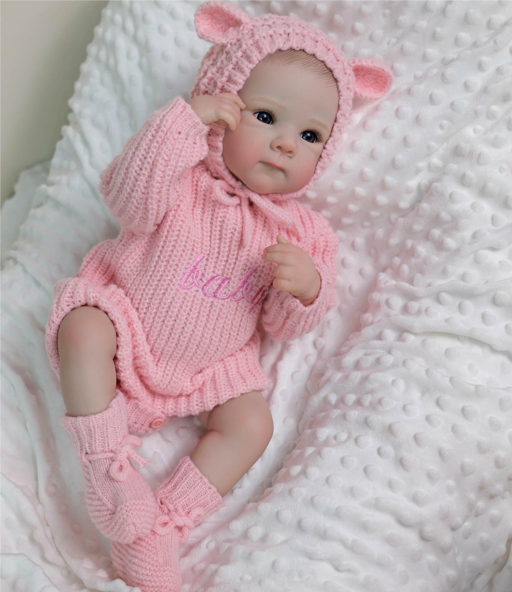 18-дюймовая розовая цельная кукла-симулятор свитера Бетти ручной работы с 3D кожей с видимыми венами крови