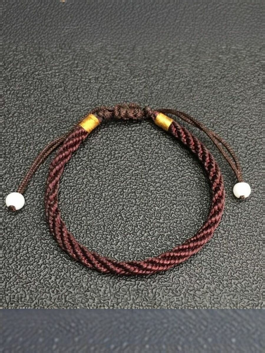 Тибетский Коричневый браслет для закрепления намерений, связанных с финансами, для женщин и мужчин, ручной работы с узлами из веревки Будды