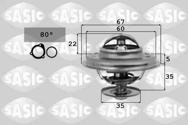 Термостат охлаждающей жидкости SASIC 9000337 Bmw Mercedes Serie 3 E30 E36 Serie 5 E28 E34 Z1 Serie 123 Classe G Transporter, T1