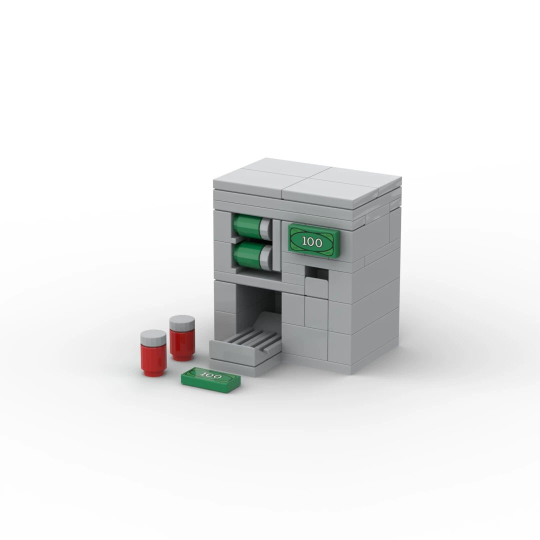 Совместимый с LEGO Автомат A с монетами, модель для сборки, детская игрушка-набор для мальчиков