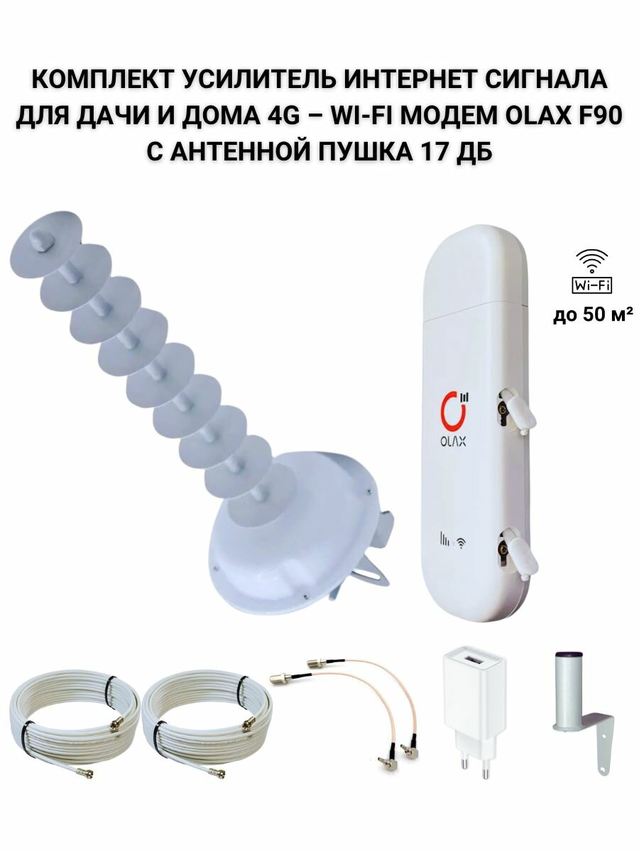Комплект усиления интернета для дачи и дома, модем OLAX F90 и антенна Пушка Yagi MIMO AP17-1800F