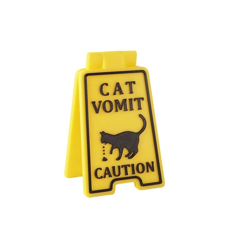 Предупреждающий знак "Cat Vomit Caution", цвет A4