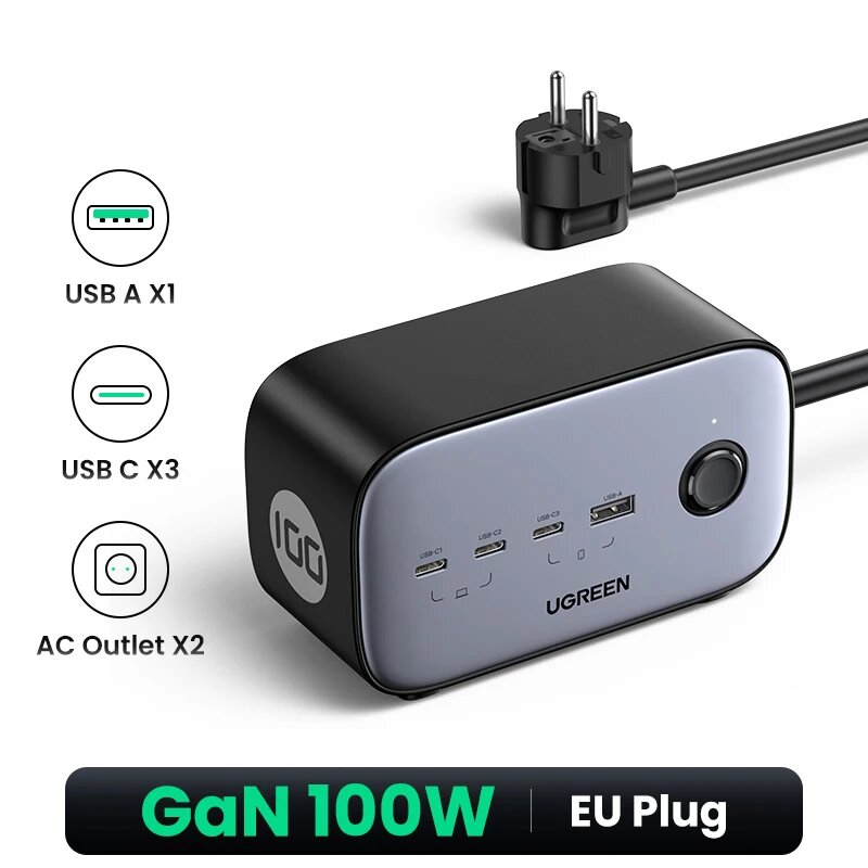 UGREEN 100W GaN зарядная станция с EU вилкой