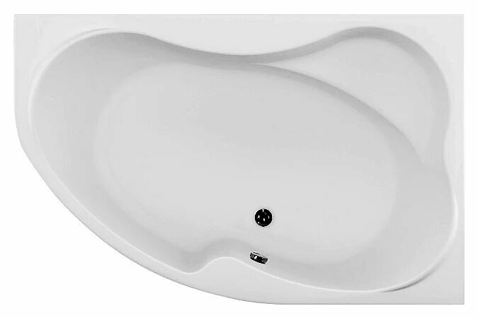 Акриловая ванна Aquanet Capri 00205387 R 169x109, с каркасом, угловая, правая, пристенная, белая, глянцевая, асимметричная, с сиденьем, антискользящее покрытие