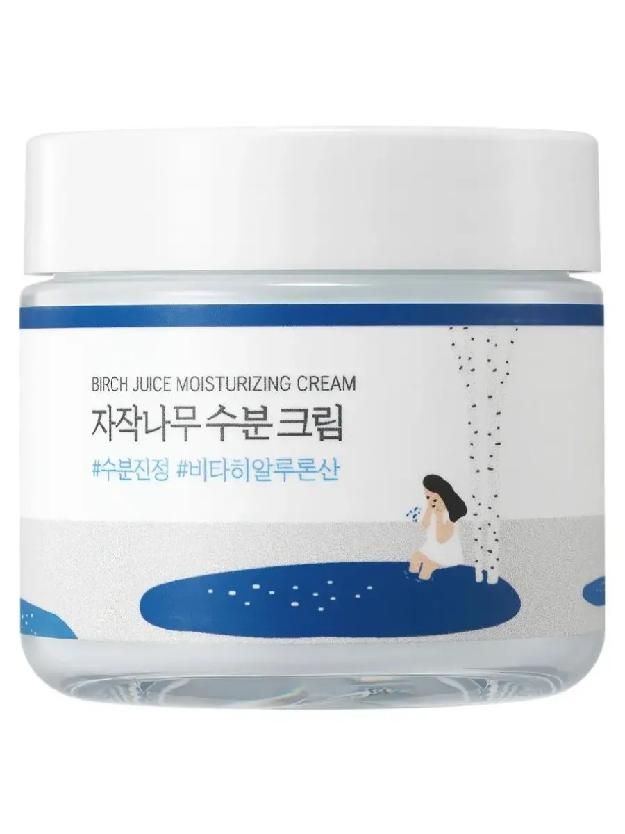 Крем Round Lab Birch Juice Moisturizing Cream, Увлажняющий для чувствительной кожи с берёзовым соком, 80 мл