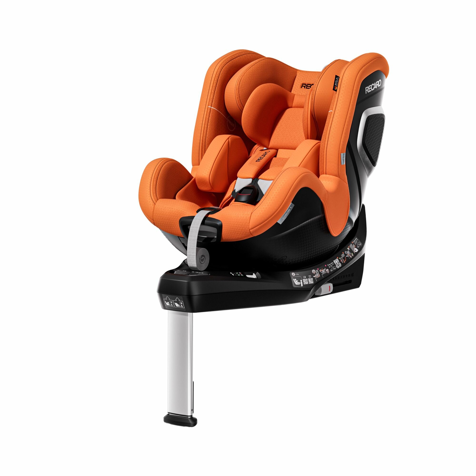 Автокресло Recaro Toron 1 Vibrant Orange, с рождения до 4 лет, с базой, поворотный механизм