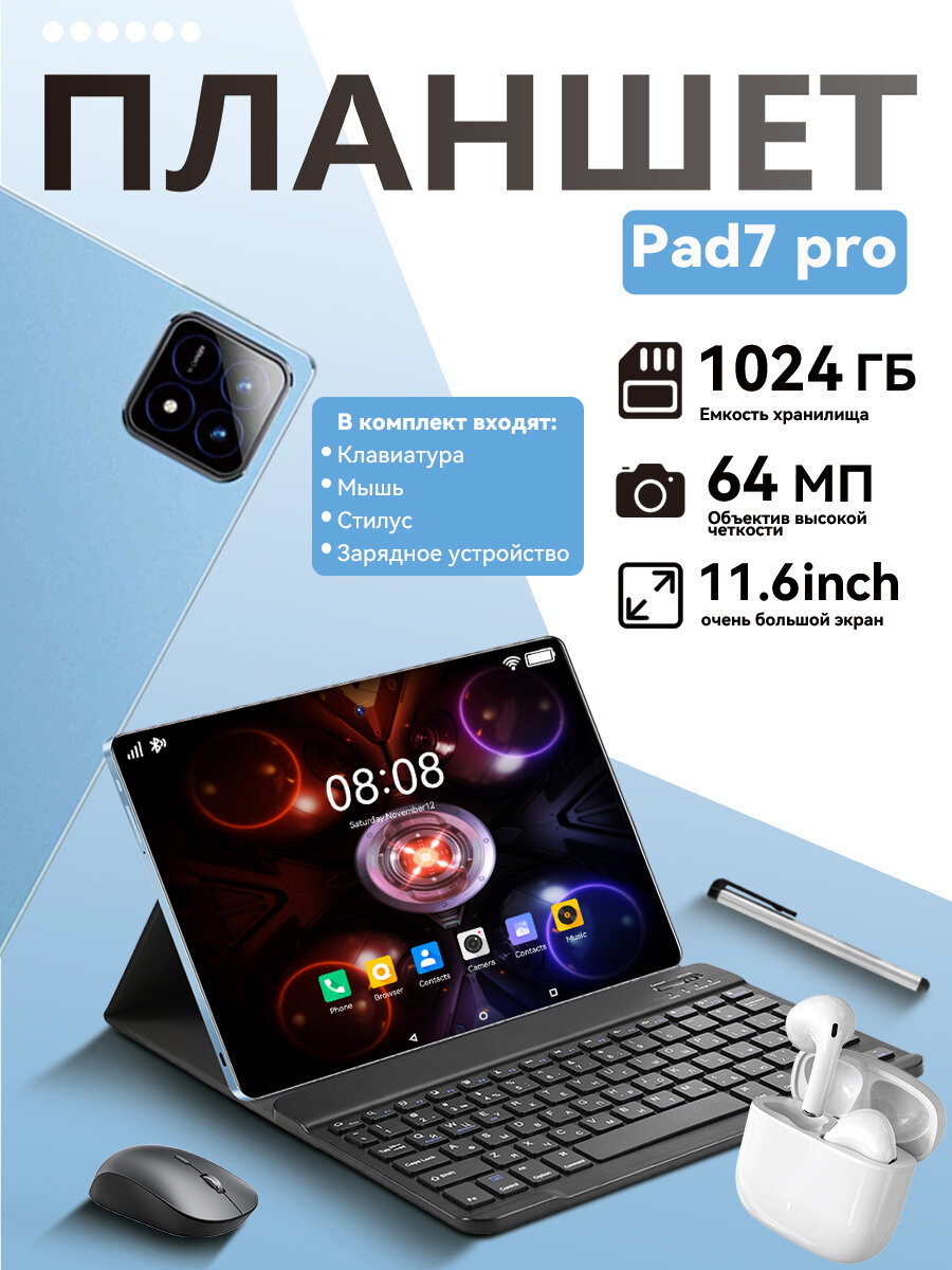 Планшет Android Mi PAD7 Pro SIM/WIFI 16+1024 ГБ Snapdragon 8s Gen3 8800мА