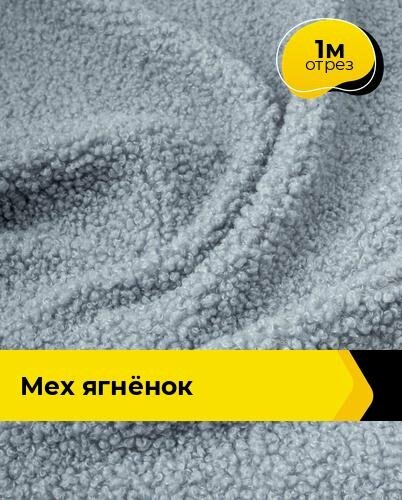 Ткань для шитья и рукоделия Мех "Ягнёнок", отрез 1 м * 170 см, цвет серый