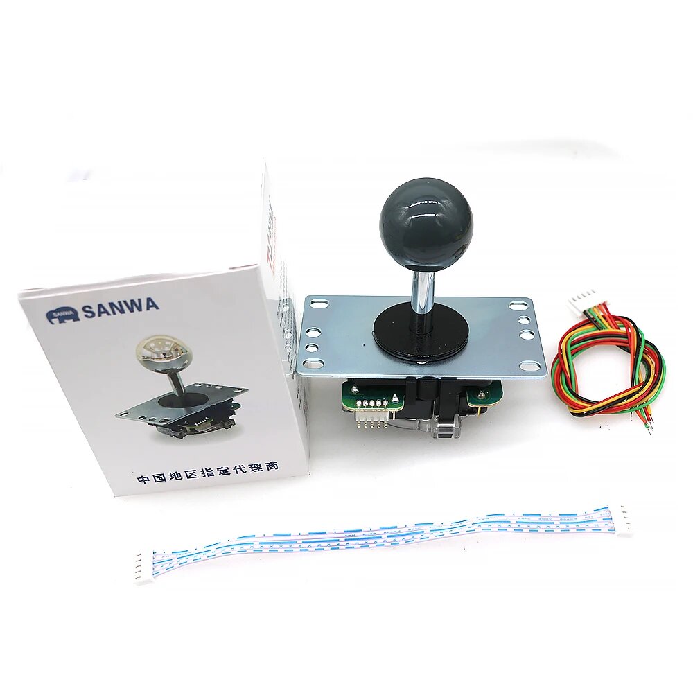 Sanwa JLF-TP-8YT Джойстик для игр, Белый/Темно-серый
