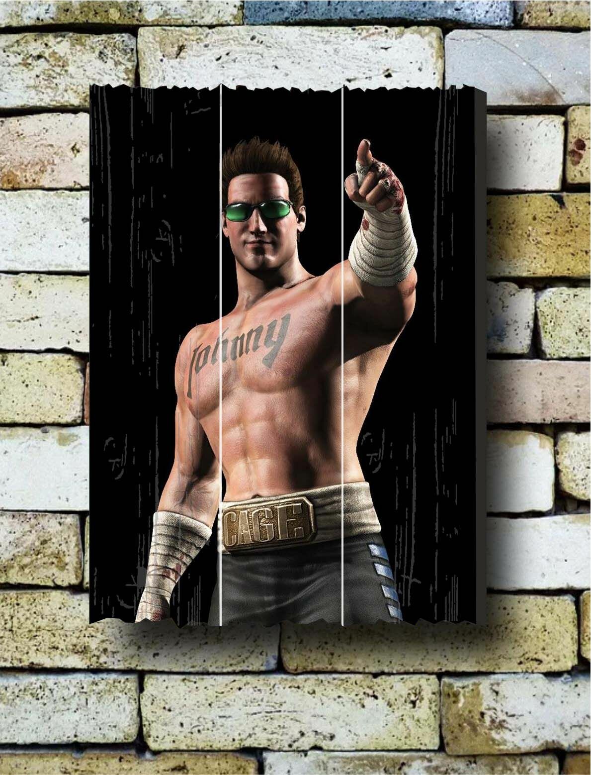 Картина на досках Мортал комбат 11, Mortal Kombat, JohnnyCage, Джонни Кейдж4
