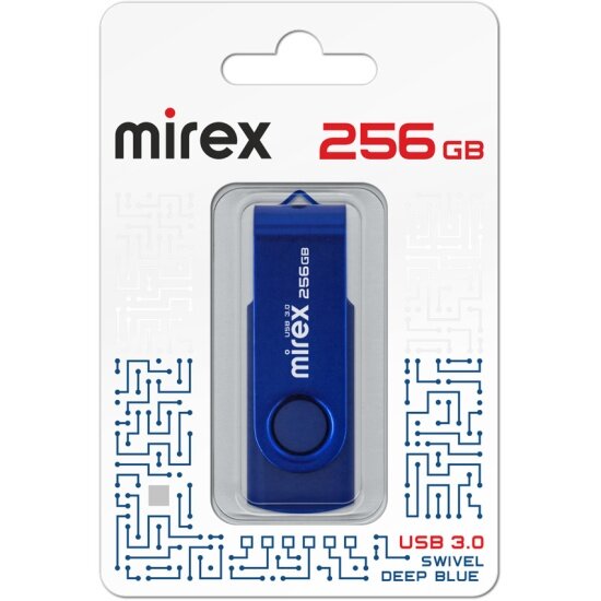 Флэш накопитель Mirex 256 Гб SWIVEL DEEP BLUE USB 3.0 (13600-FM3BS256)