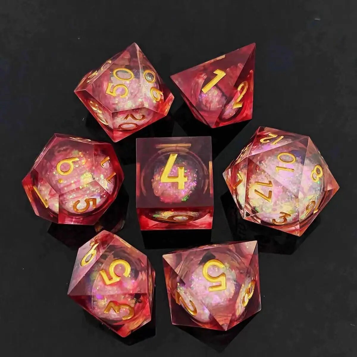 Набор костей для D&D, бордовый, Red Giftbox