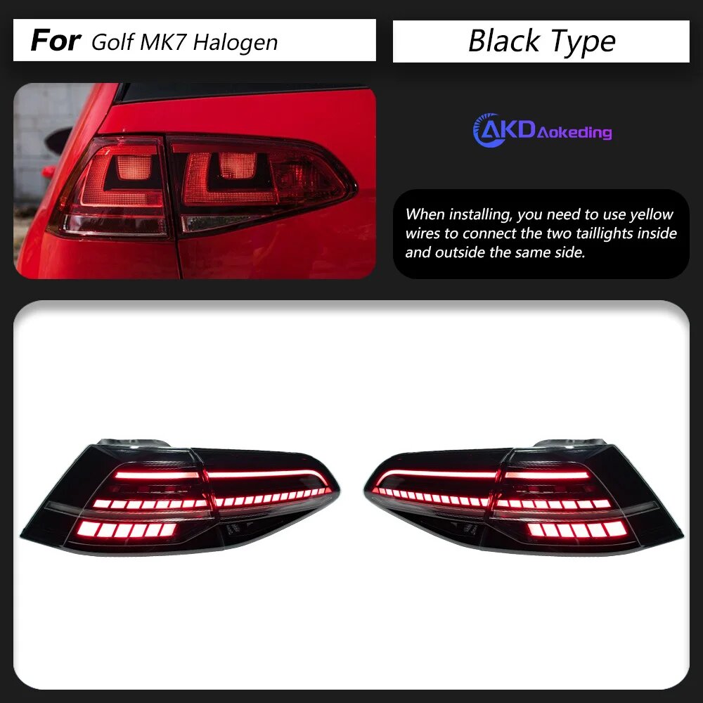 Фары AKD для VW Golf 7 Фонари задние 2013-2020 Golf 7.5 LED Фонари задние Golf MK7 Стоп-сигналы DRL Тормозные Динамические сигналы Автомобильные аксессуары