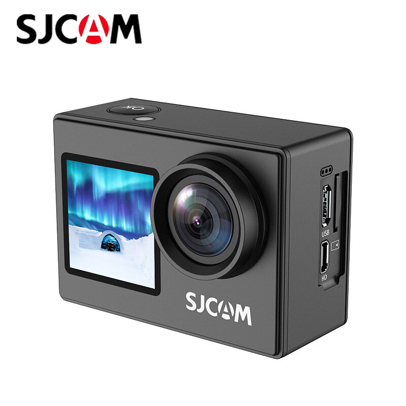 Экшн камера SJCAM SJ4000 Dual Screen 4K с электронным стабилизатором и двумя экранами для спорта, гонок и подводной съемки