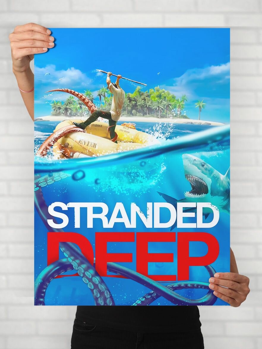 Плакат на стену для интерьера Страндед Дип (Stranded Deep 3) - Постер по игре формата A1 (61x84 см)