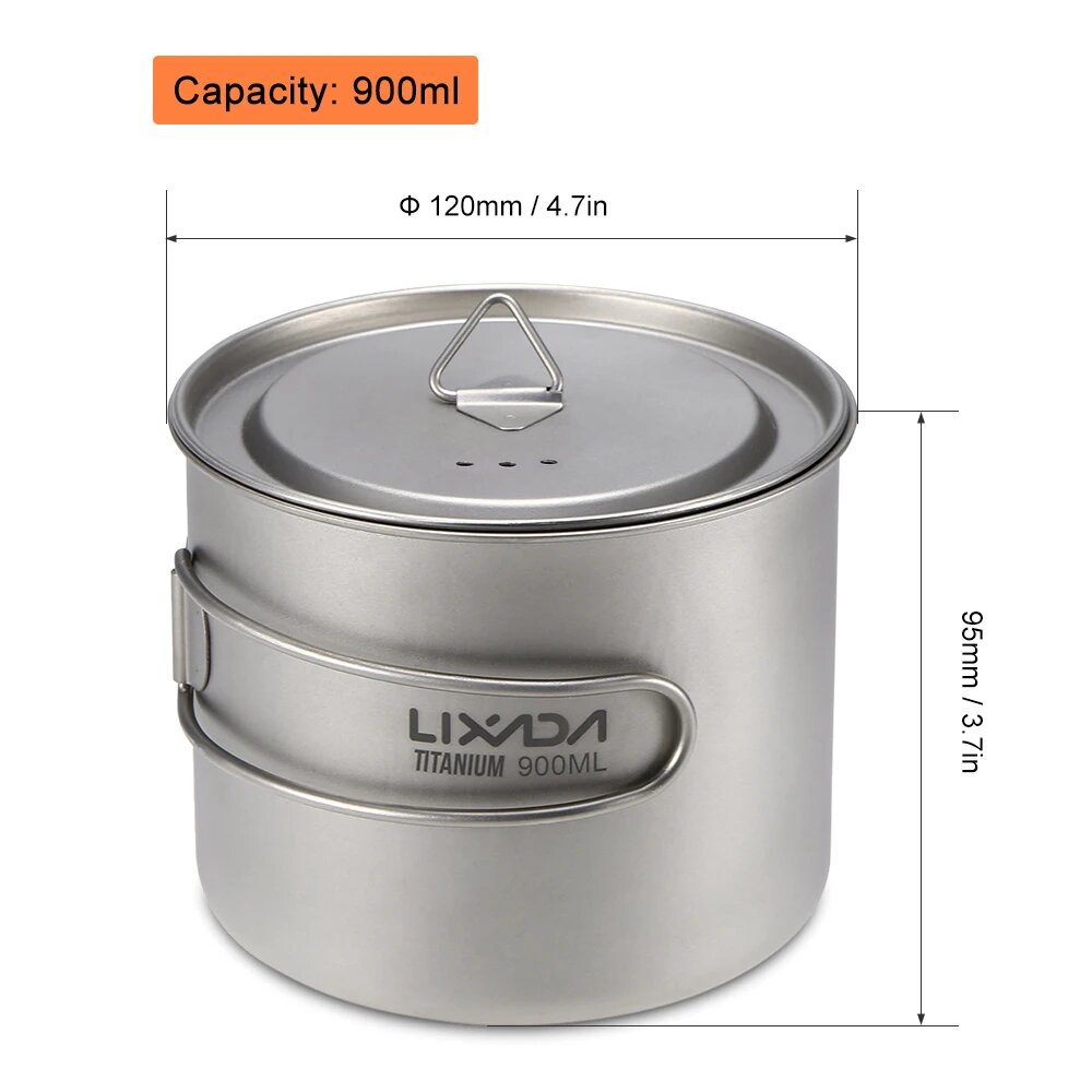 Lixada Титановый котелок 900 мл, Cup 900ml