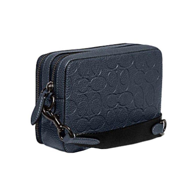 Сумка Coach, фактура тиснение, dark blue — фото 1