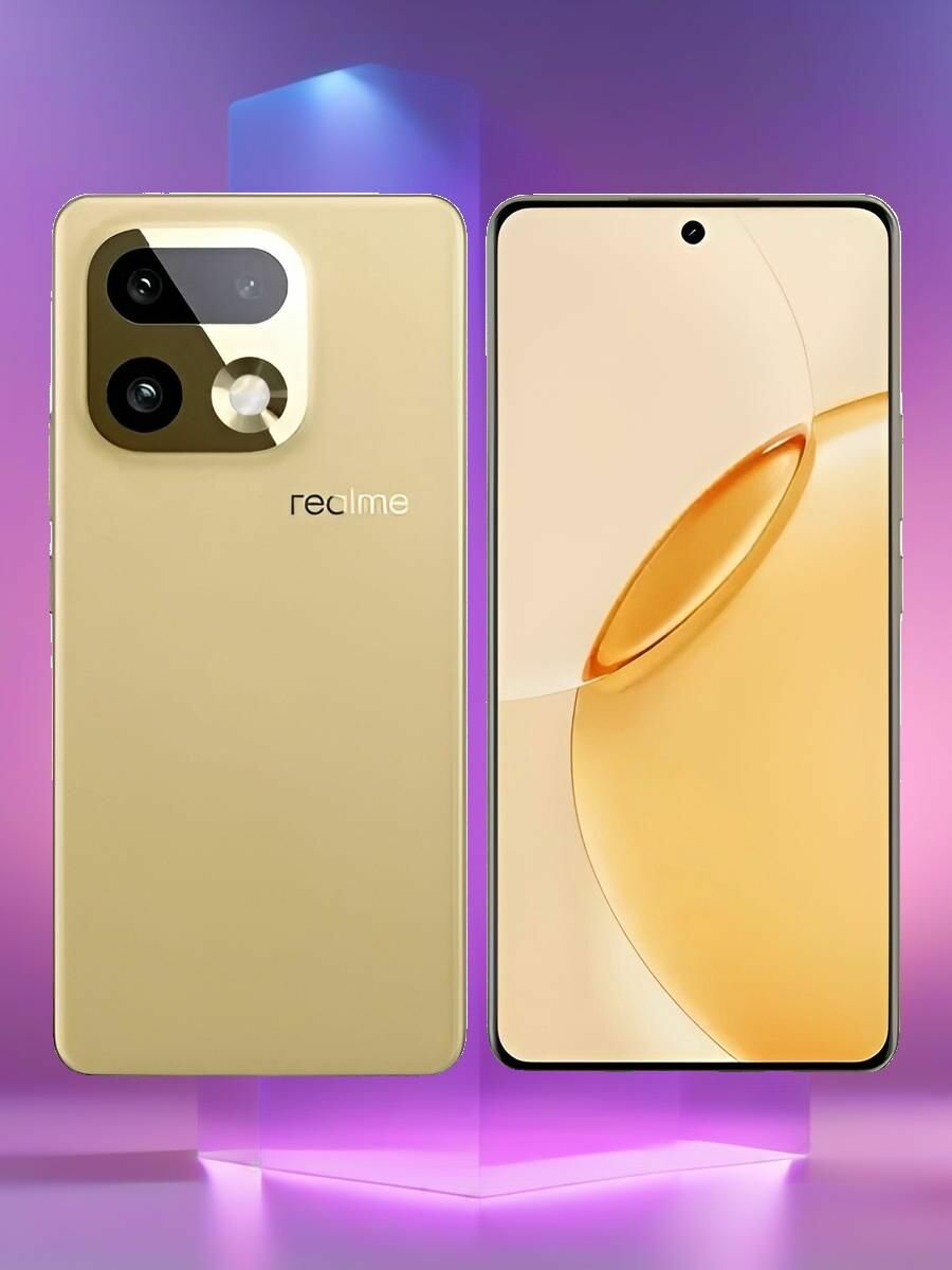 6.8" Смартфон realme 16 Pro+ 256 ГБ золотистый ядер - 8x(2.8 ГГц), 8 ГБ, 2 SIM, AMOLED, камера 200+50+8 Мп, 7000 мА*ч