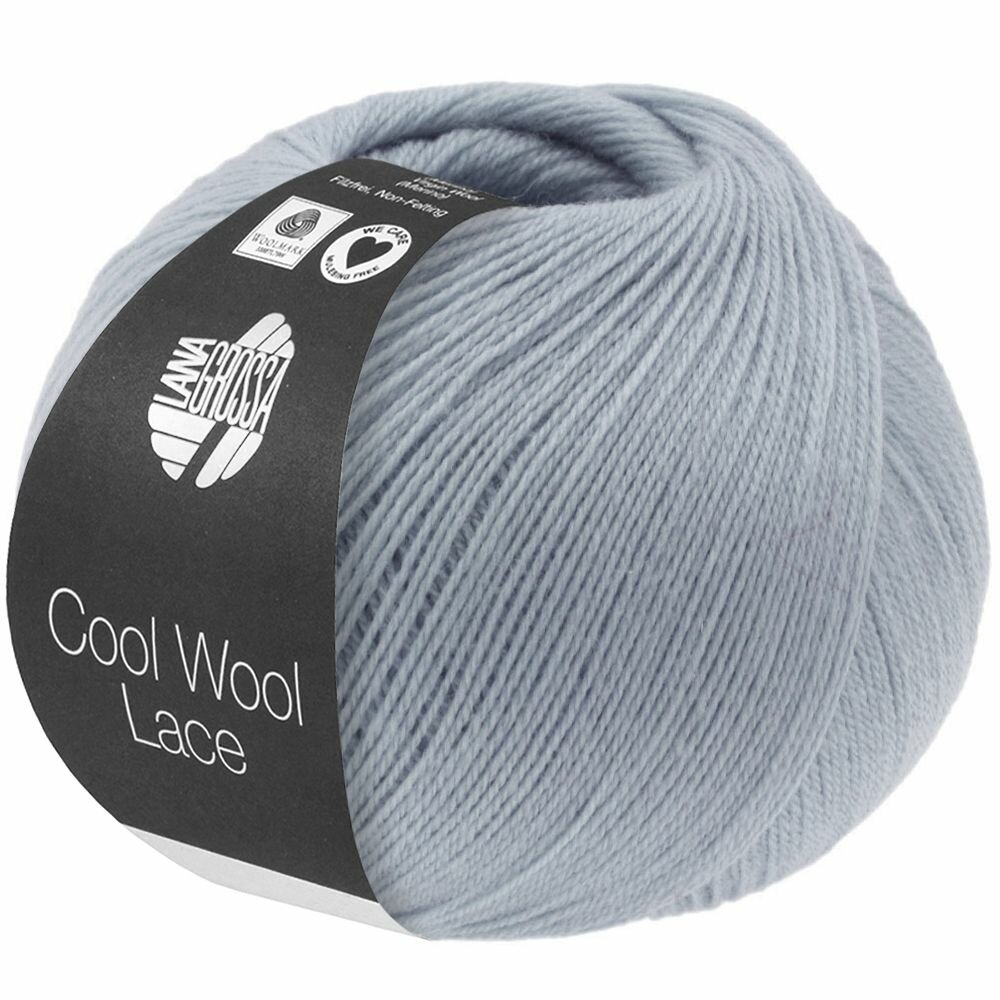 Пряжа для вязания Lana Grossa Cool Wool Lace (62 Pastellblau) 5 мотков по 50 г/400 м
