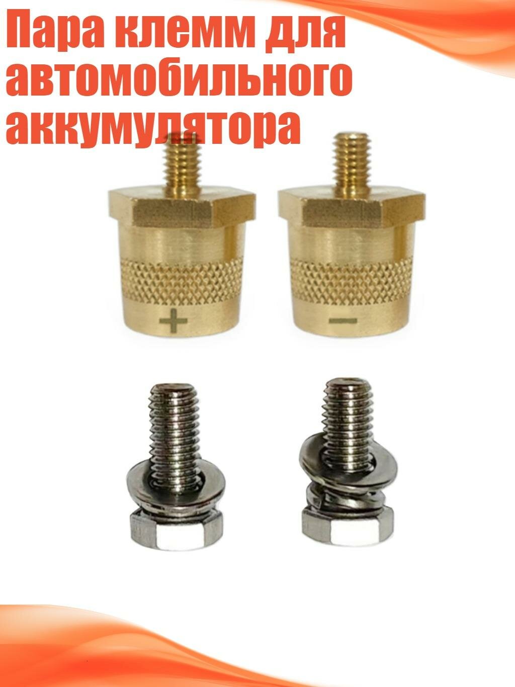 Пара клемм для автомобильного аккумулятора, M6