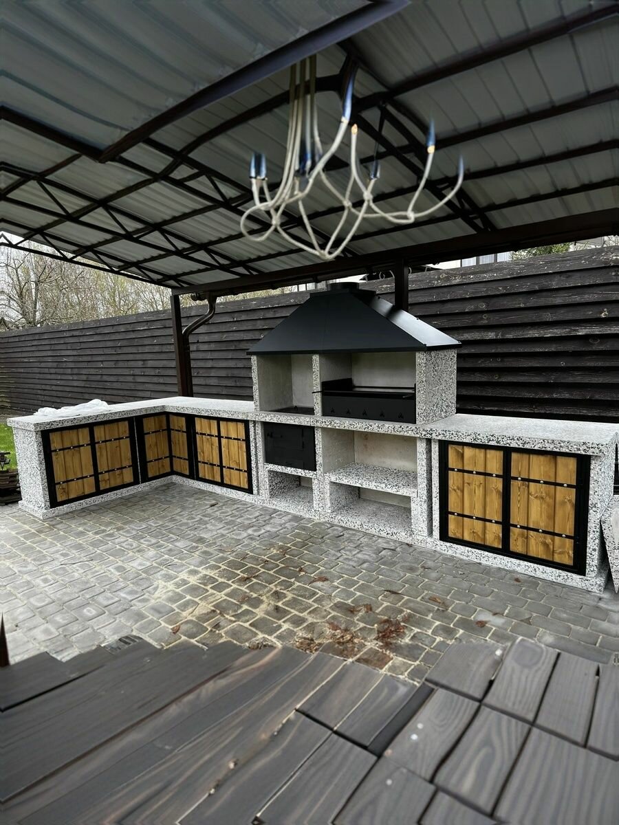 Барбекю комплекс Premium Stone, мангальная зона, модульный мангал
