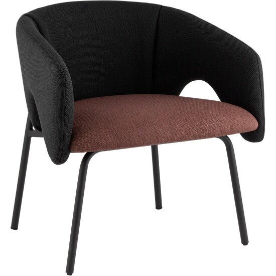Кресло лаунж Stool Group Afrida рогожка, черный, бордо