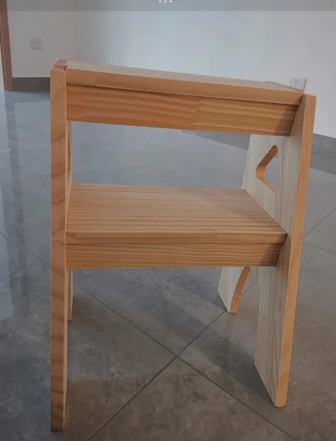 Табурет-стремянка из натуральной сосны, 35x28x48 см, 1 шт. — фото 1
