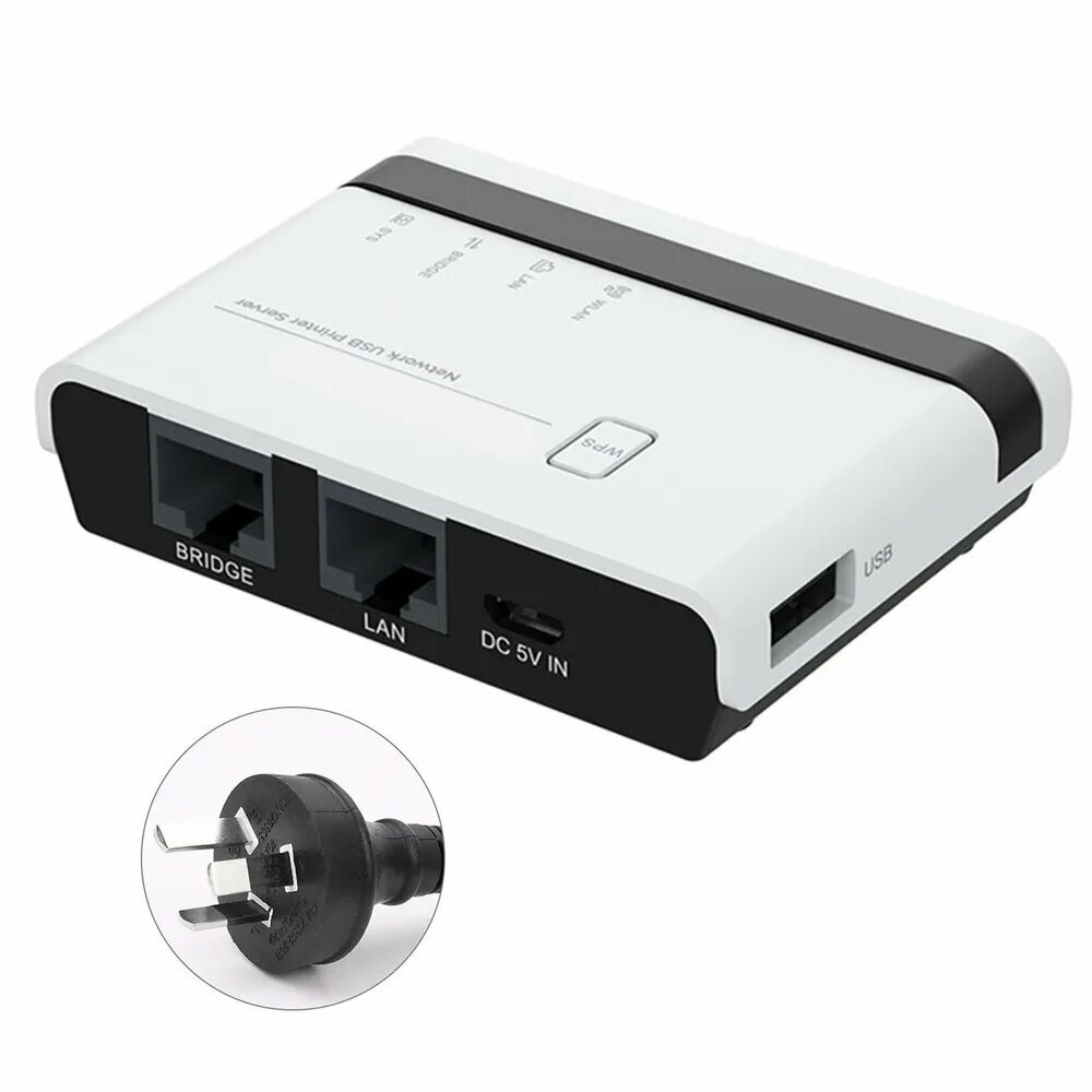 (1) Беспроводной сервер принтера USB 2.0 стандарт Австралии