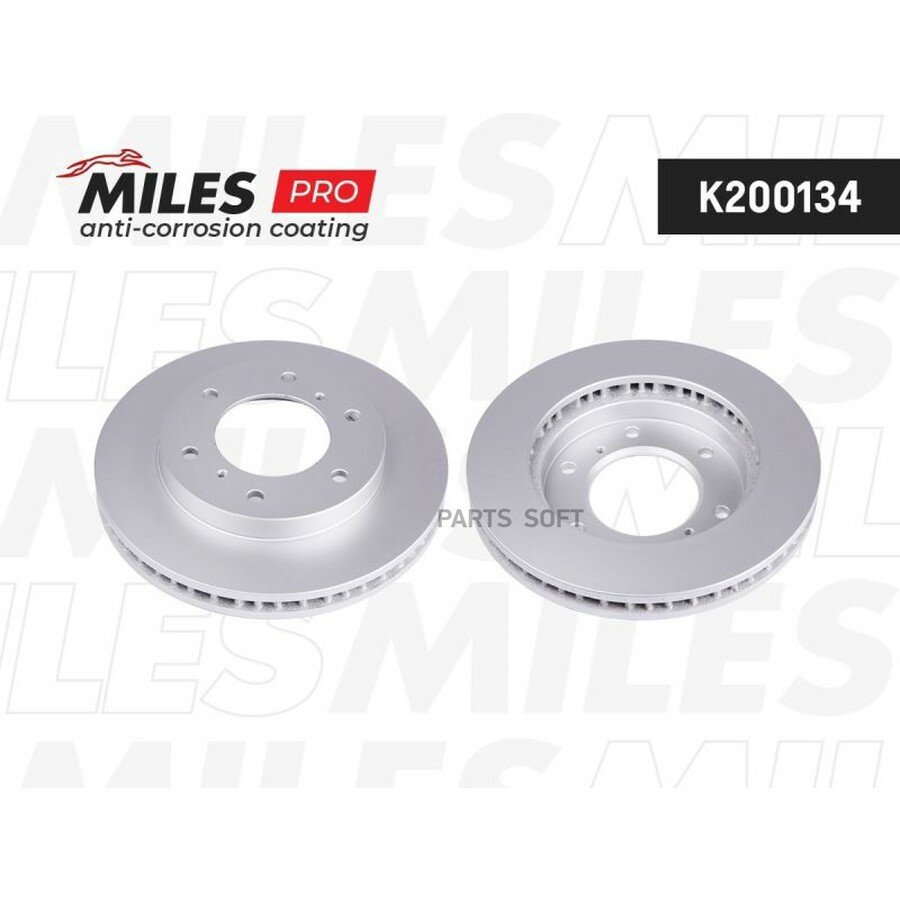 MILES K200134 Диск тормозной MITSUBISHI PAJERO 00- (R16) передний ()