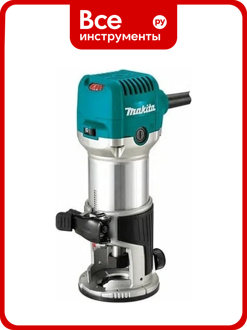 Кромочный фрезер Makita 710 Вт RT0702C с плавным пуском, регулировкой оборотов и кромочной базой в комплекте