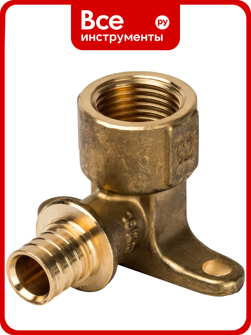 Настенный угольник с креплением STOUT 16xRp 1/2" SFA-0009-001612 RG008P0UDA1EM3, одинарный латунный элемент