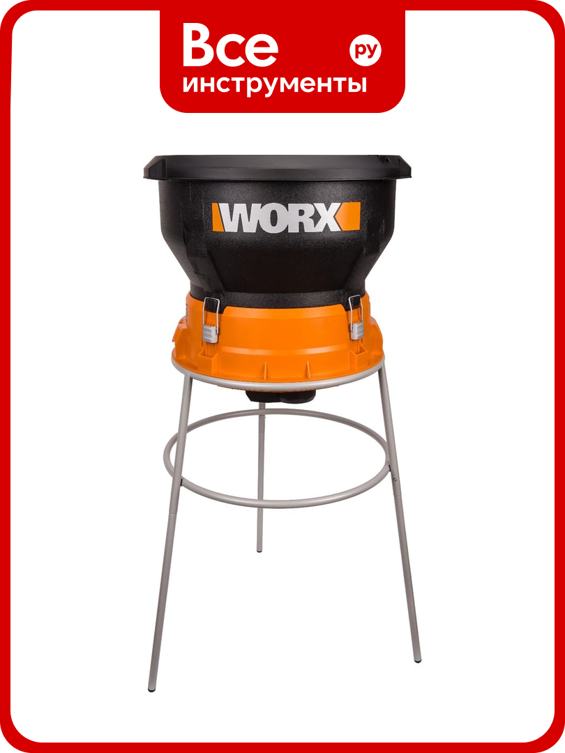 Электрический мульчер для листьев и травы WORX WG430E с пластиковым корпусом и лесочной системой измельчения, бытовое