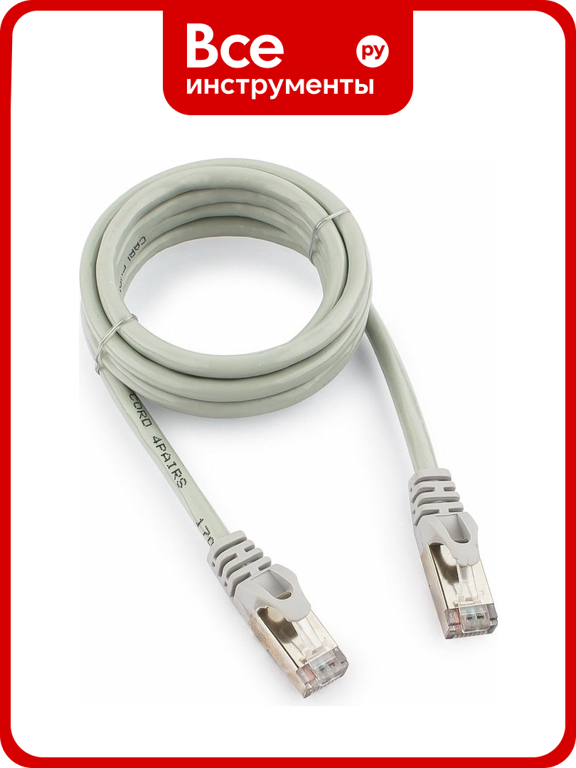 Многожильный патч-корд Cablexpert FTP кат.6, 1.5м, литой, серый PP6-1.5M