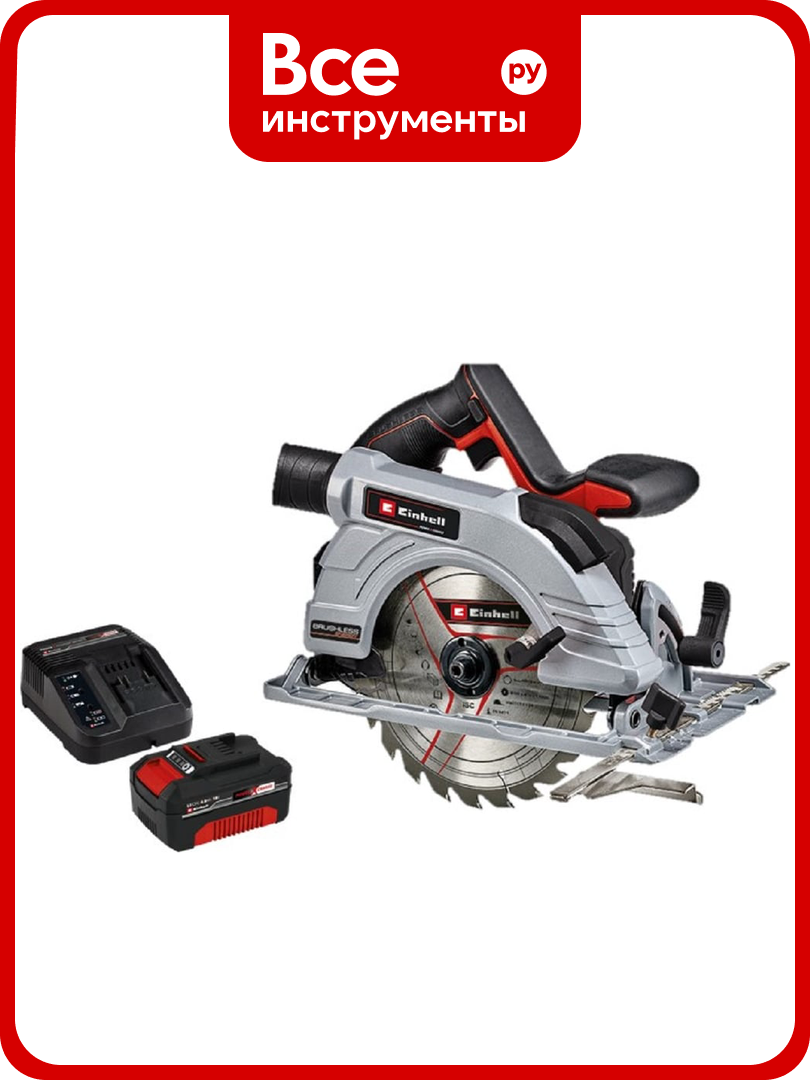 Пила циркулярная аккумуляторная Einhell PXC TP-CS 18/190 Li BL + 1 акк. 4 Ач + ЗУ 3 А 4331210SET