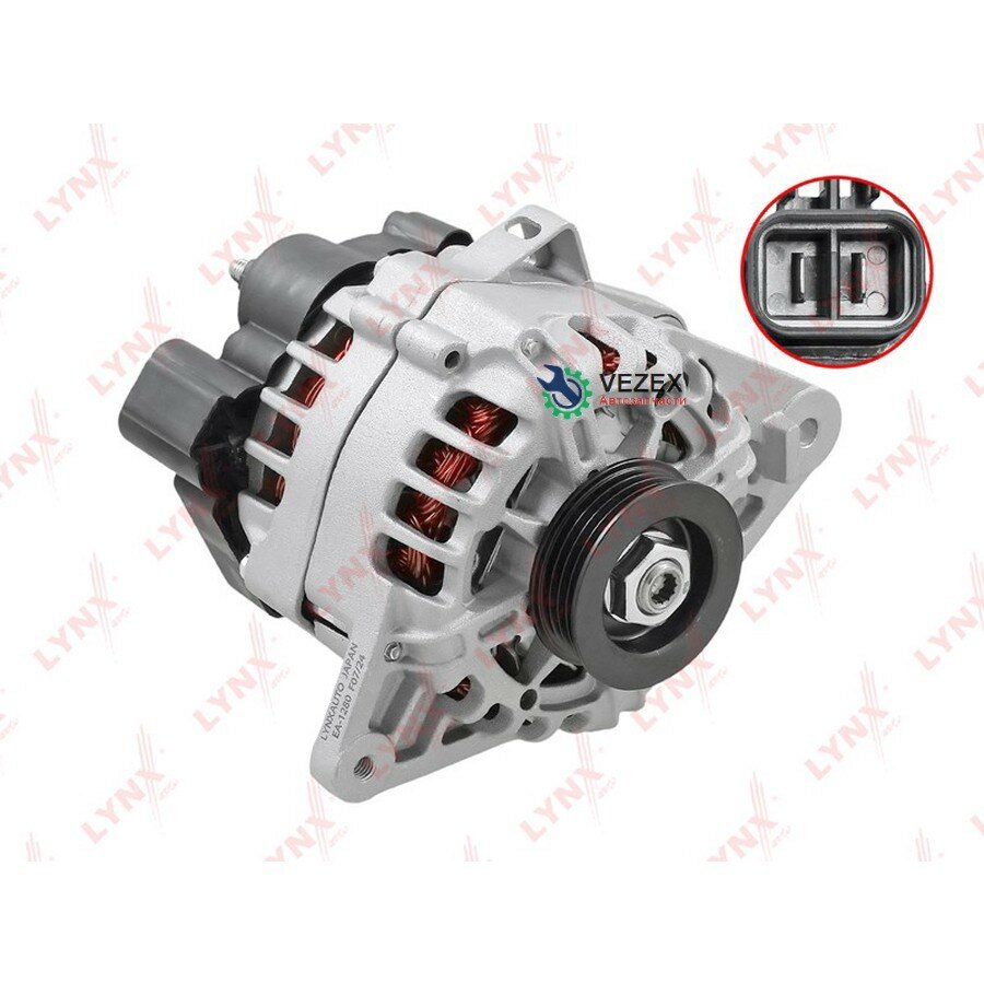 LYNXAUTO EA1280 генератор! 12V 90A со шкивом\ Hyundai Accent/Elantra/Getz 1.4-2.0i 00>