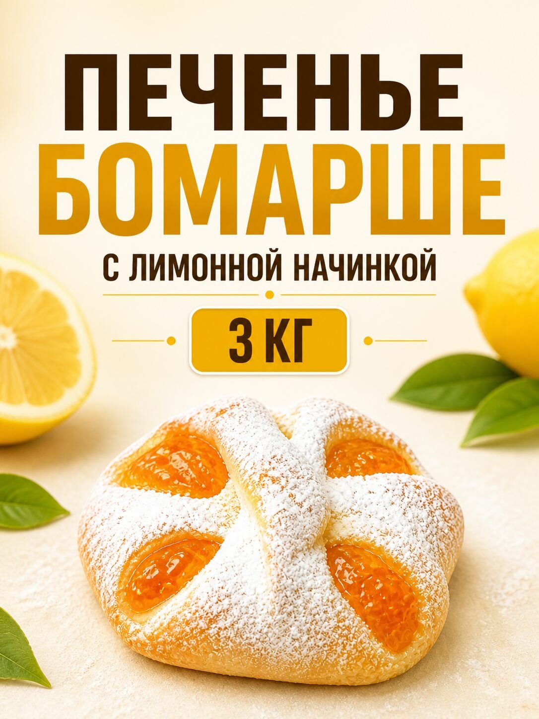 Печенье Бомарше лимон 3 кг