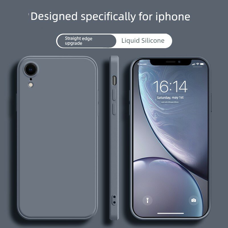 Чехол для iPhone XR серо-коричневый мягкий силиконовый тонкий защитный чехол с эффектом мягкой текстуры