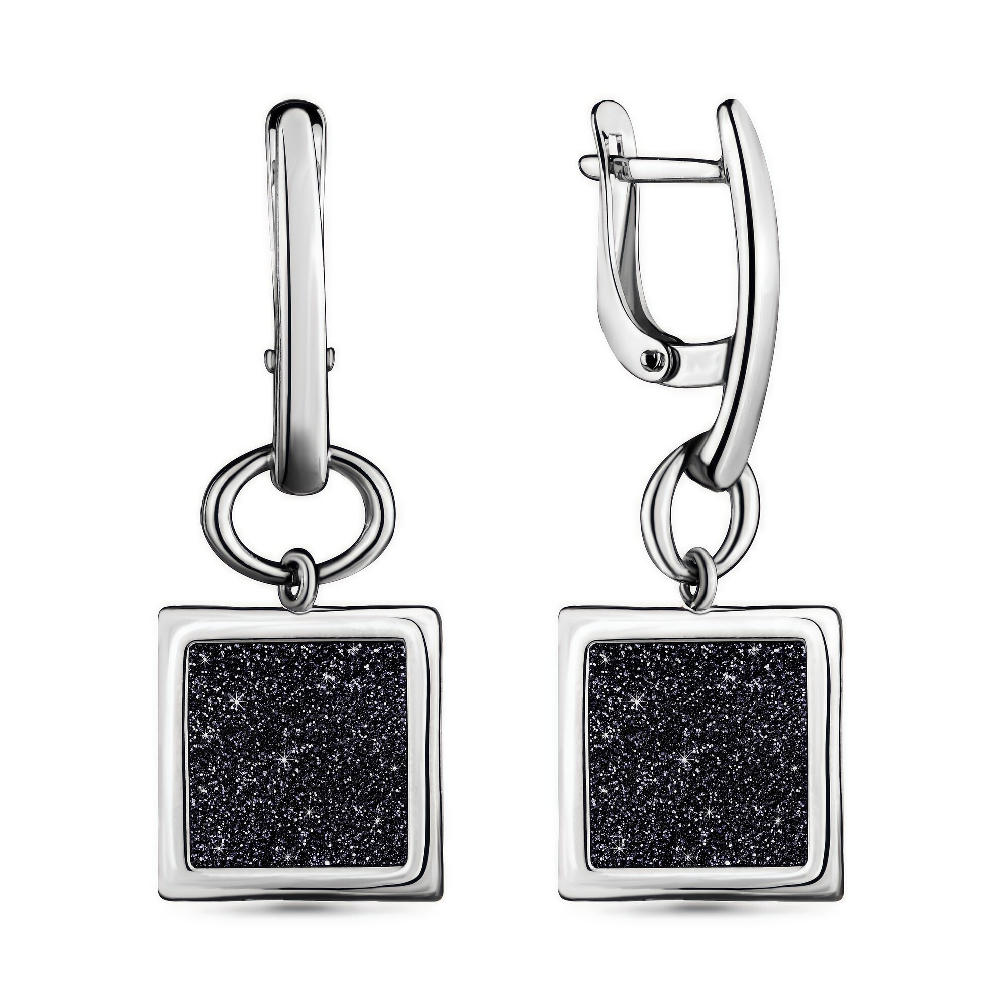 Серьги Diamant online, серебро, 925 проба, родирование, фианит