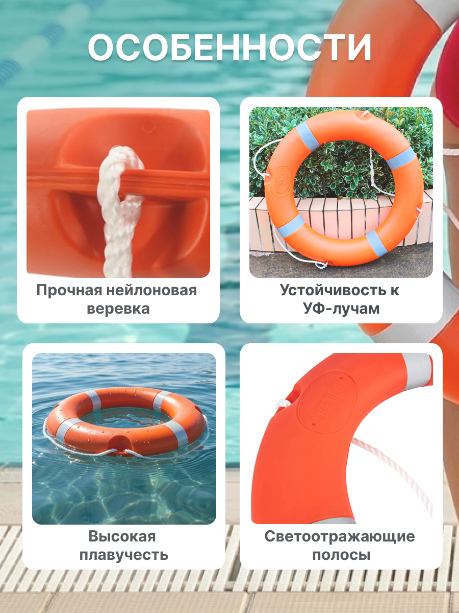 Спасательное оборудование Спасательный круг Poolmagic 30" взрослый — фото 1