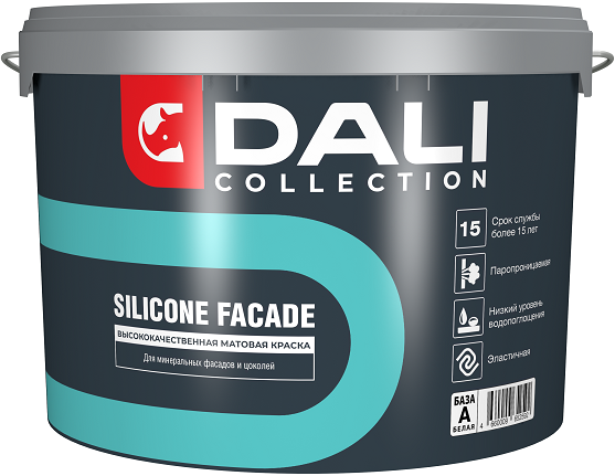 Краска Фасадная Силиконовая Dali Collection Silicone Facade 0.9л Белая, Матовая без Запаха / Дали.