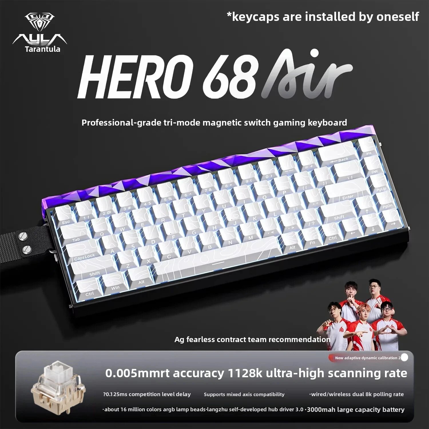 AULA HERO 68 Air White Contour Line механическая клавиатура
