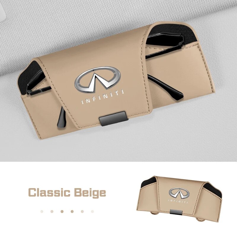 Кожаный чехол для очков Infiniti Classic Beige