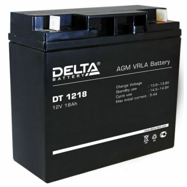 Аккумулятор 1218 DT 12В 18Ач 181х76х168мм DELTA