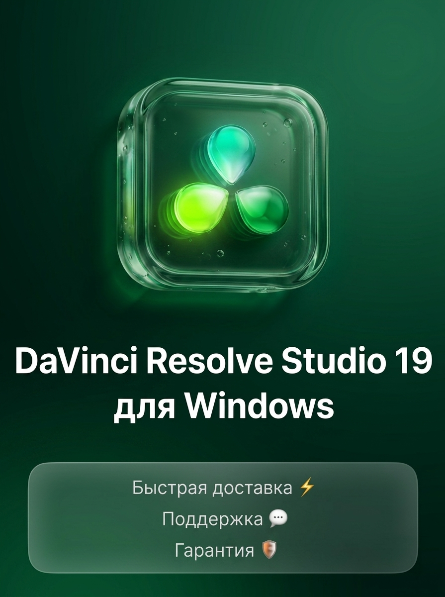DaVinci Studio 19 , для Windows 10, 11, профессиональный монтаж, цветокоррекция, VFX