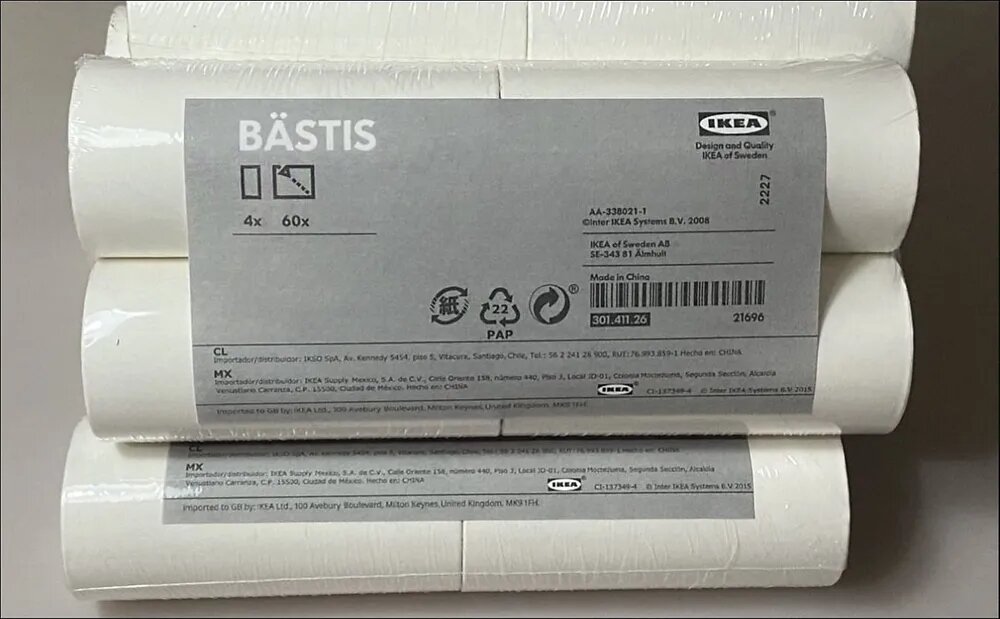Сменный блок к ролику для чистки одежды IKEA BÄSTIS, 60 шт